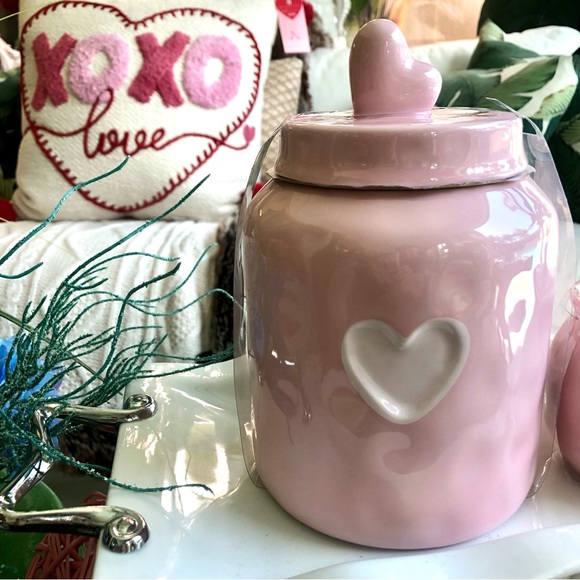 Accents | New Valentines Day Pink Heart Canister Heart Lid | Poshmark